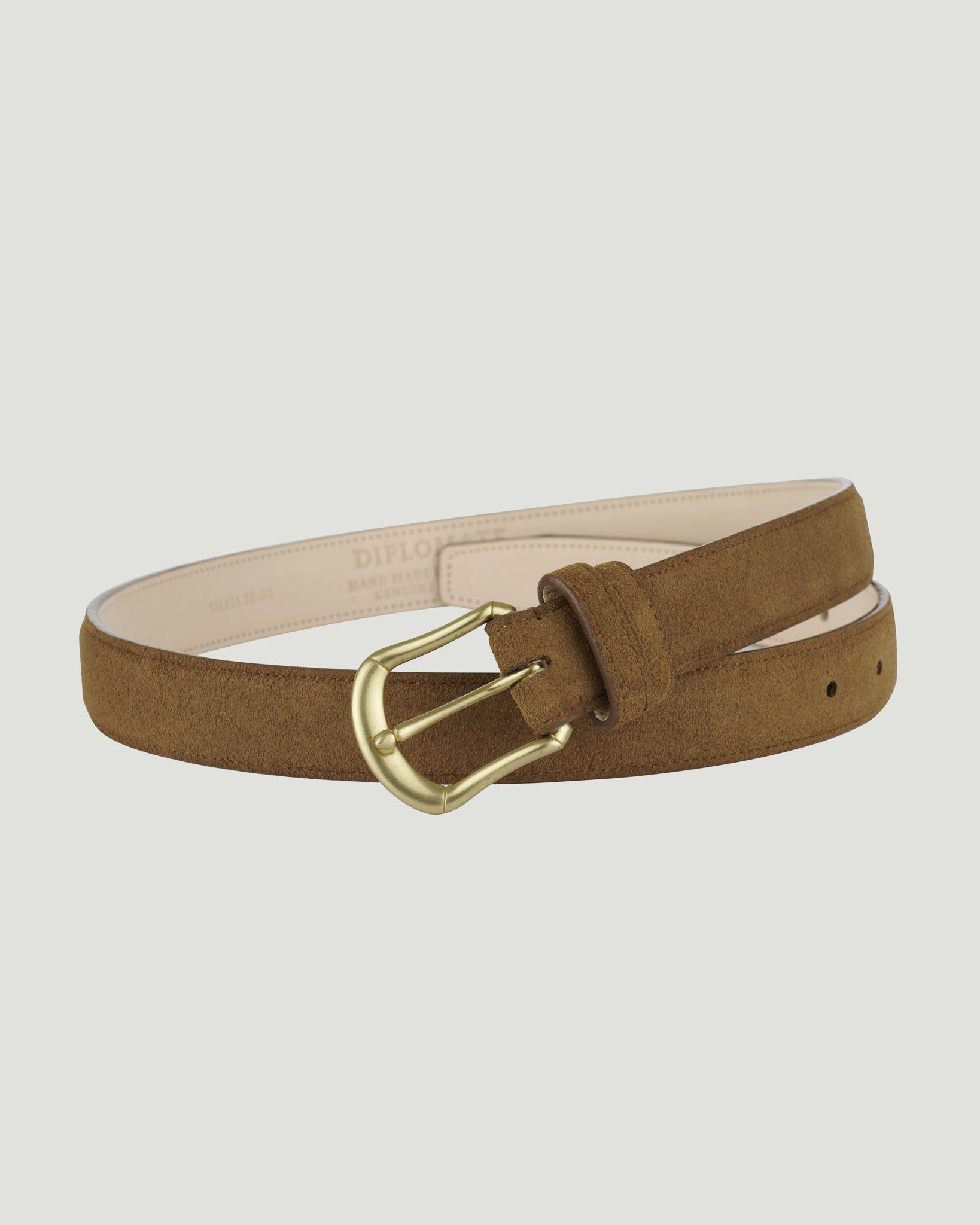 Belt Suede Brass Skeleton Tan – Diplomate