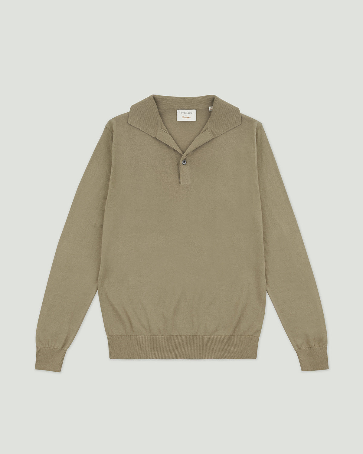 Officiel Beau for CHEZ Diplomate Open-Collar Knitted Polo Shirt in Tau